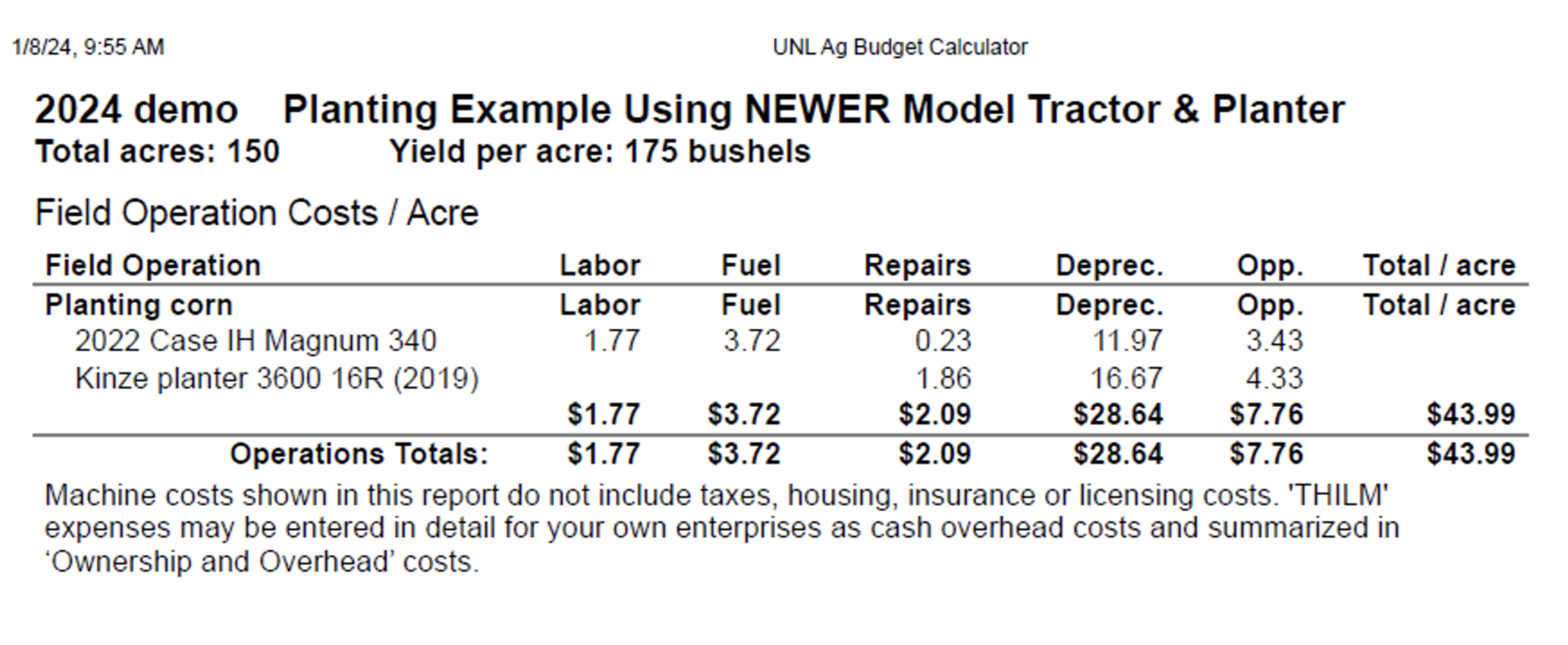 Figuring Field Operation Costs Using the Agricultural Budget Calculator ...