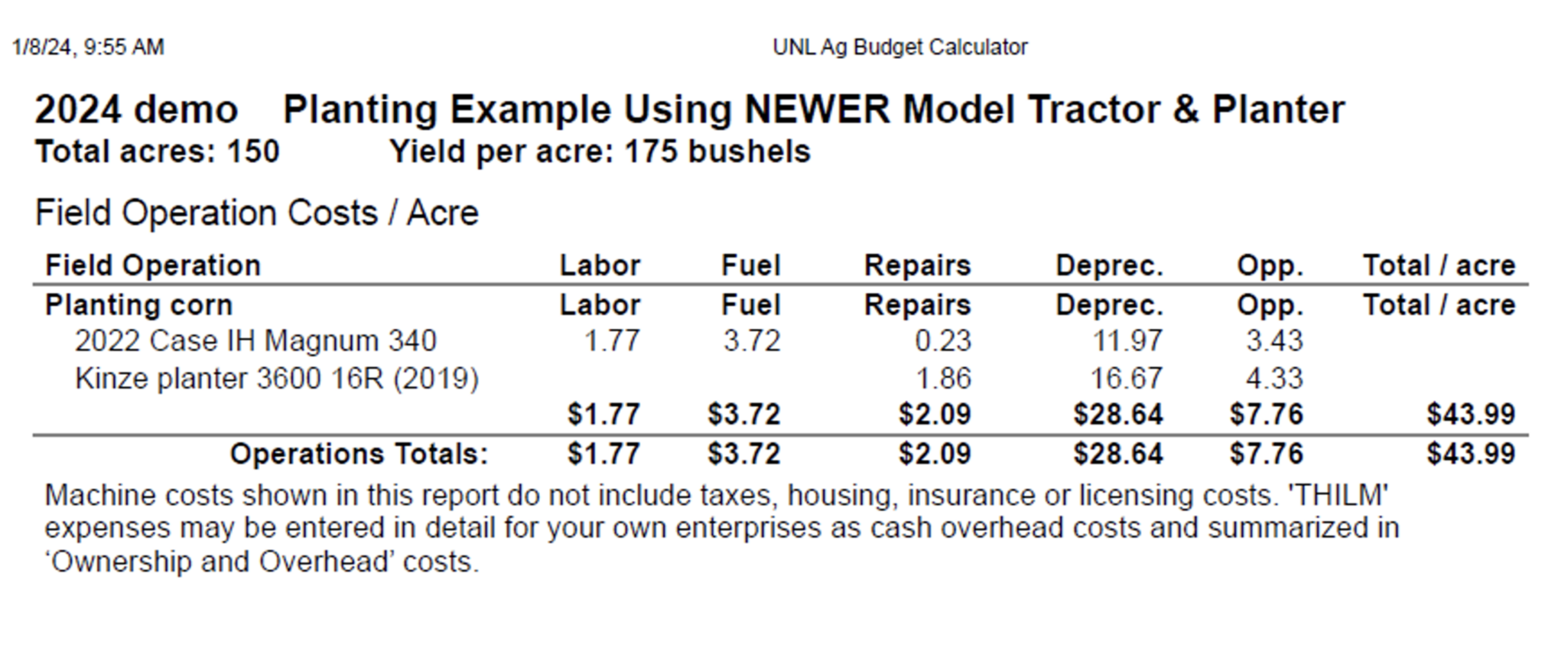Figuring Field Operation Costs Using the Agricultural Budget Calculator ...